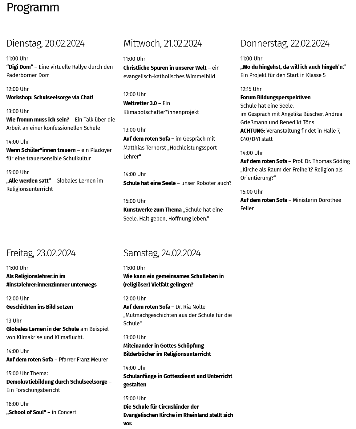 Kirche auf der Didacta in Köln 20. – 24.2.2024 – Schulreferat und Pfarramt für Berufskollegs